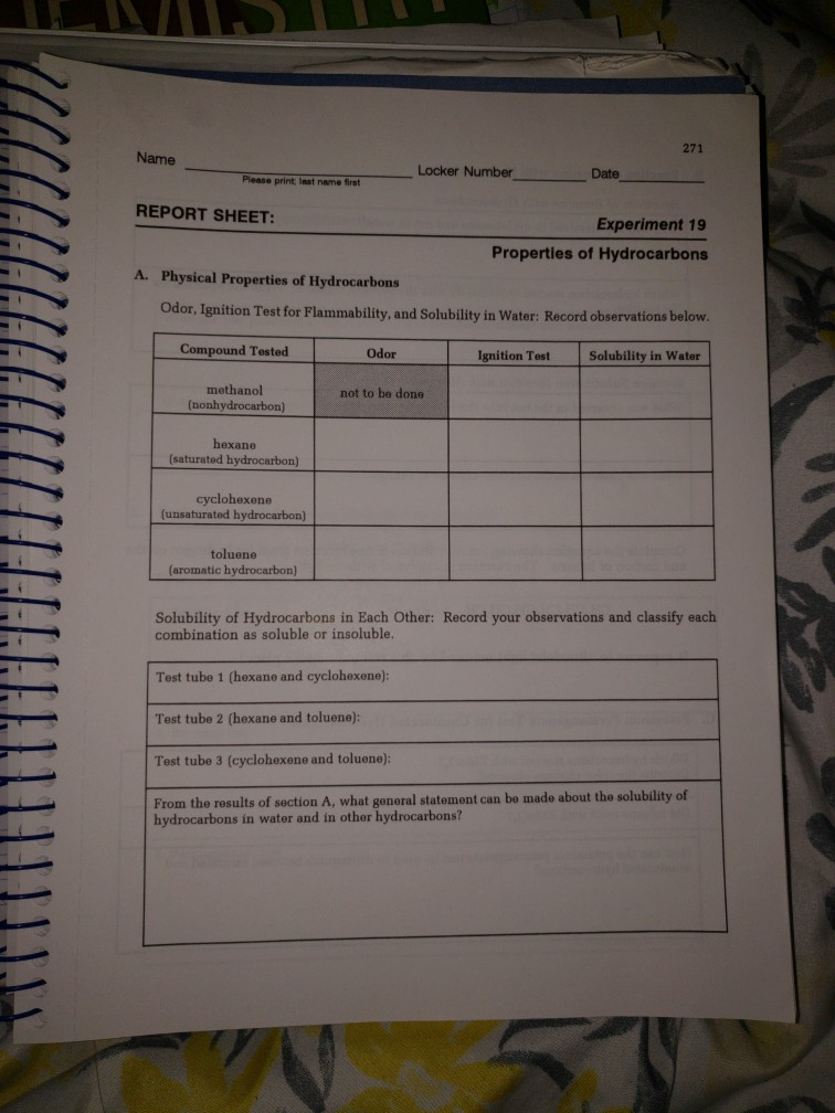 Solved 271 Name Locker Number Date Piease print lnst name | Chegg.com