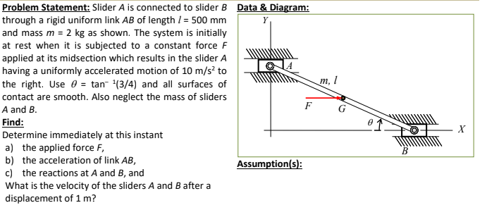 Solved m. / Problem Statement: Slider A is connected to | Chegg.com
