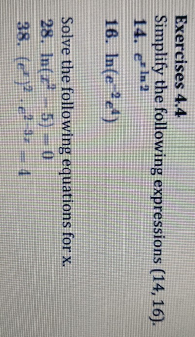 Solved Exercises 4.4 Simplify the following expressions (14, | Chegg.com