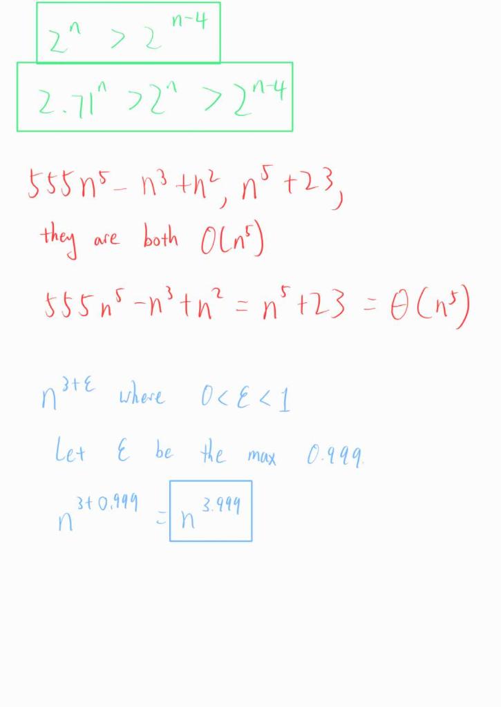 Solved 2. (30 points) Rank the following functions by order | Chegg.com