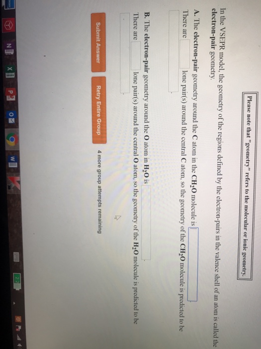 Solved Please note that "geometry" refers to the molecular | Chegg.com