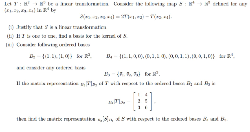 Solved Let T : R2 + R3 be a linear transformation. Consider | Chegg.com