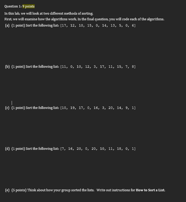 Solved Question 1: 9 points In this lab, we will look at two | Chegg.com