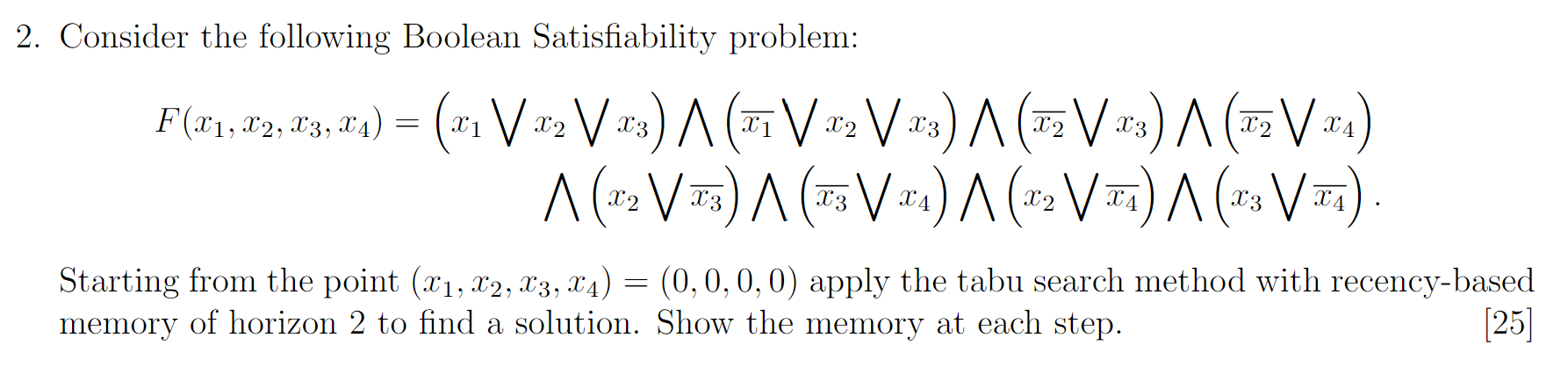 2. Consider the following Boolean Satisfiability | Chegg.com