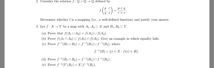 Solved Consider the relation f: Q times Q rightarrow Q | Chegg.com