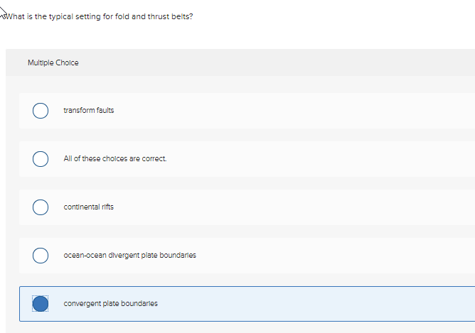 Solved What is the typical setting for fold and thrust | Chegg.com