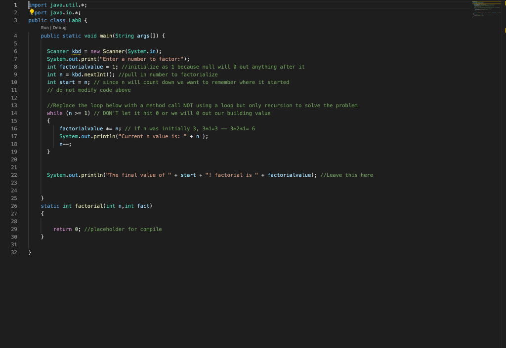 Solved I need to switch the loop out for a method call that | Chegg.com