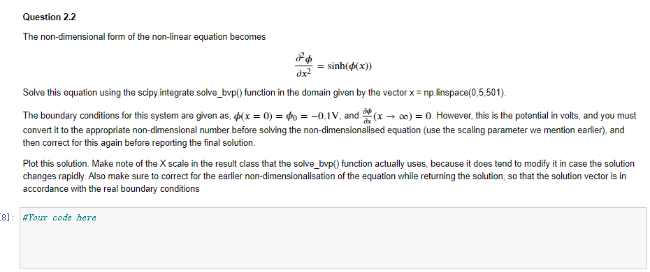Solved The non-dimensional form of the non-linear equation | Chegg.com