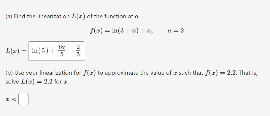 Solved (a) Find the linearization L(x) of the function at a. | Chegg.com Solved (a) Find the linearization L(x) of the function at a. | Chegg.com