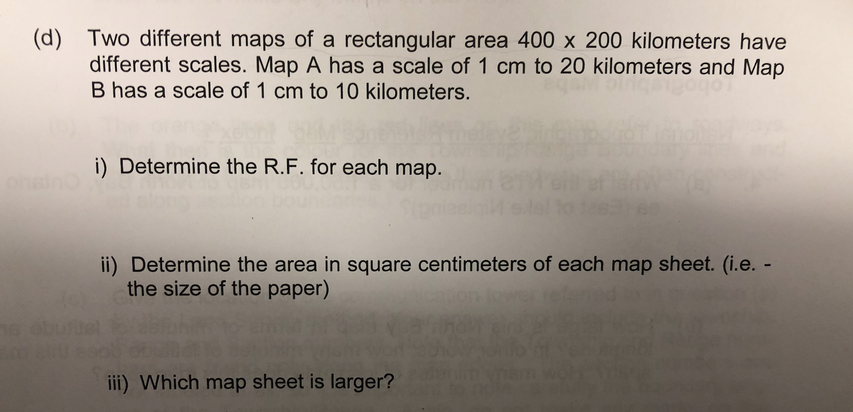 Solved (d) Two different maps of a rectangular area 400×200 | Chegg.com