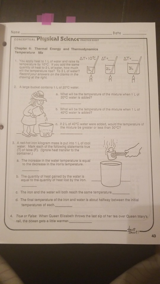 Solved Nome Date CONCEPTUAL Physical Science rIAcI BHE | Chegg.com