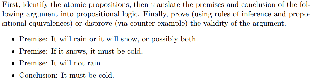Solved First, identify the atomic propositions, then | Chegg.com