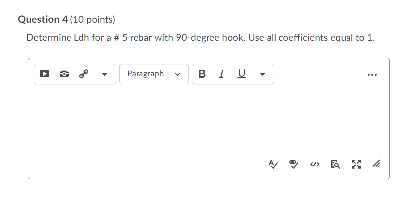 Solved Question 4 (10 points) Determine Ldh for a # 5 rebar | Chegg.com
