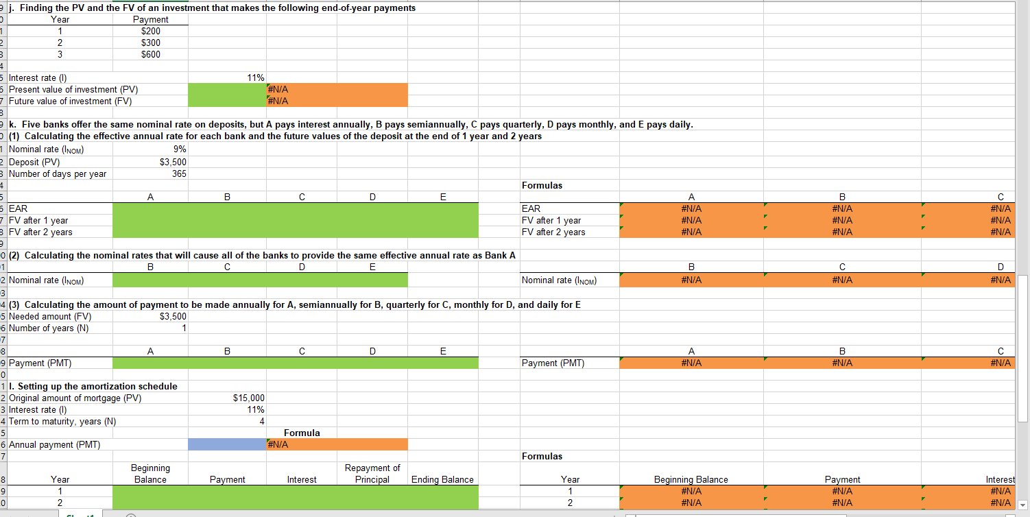 Solved Excel Activity: Time value of money The data has been | Chegg.com