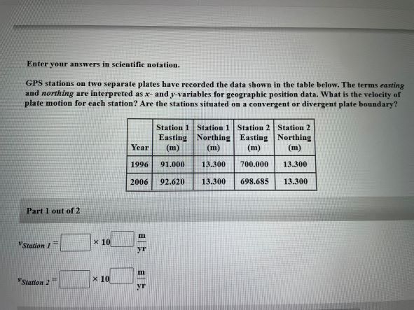 Solved Enter your answers in scientific notation. GPS | Chegg.com