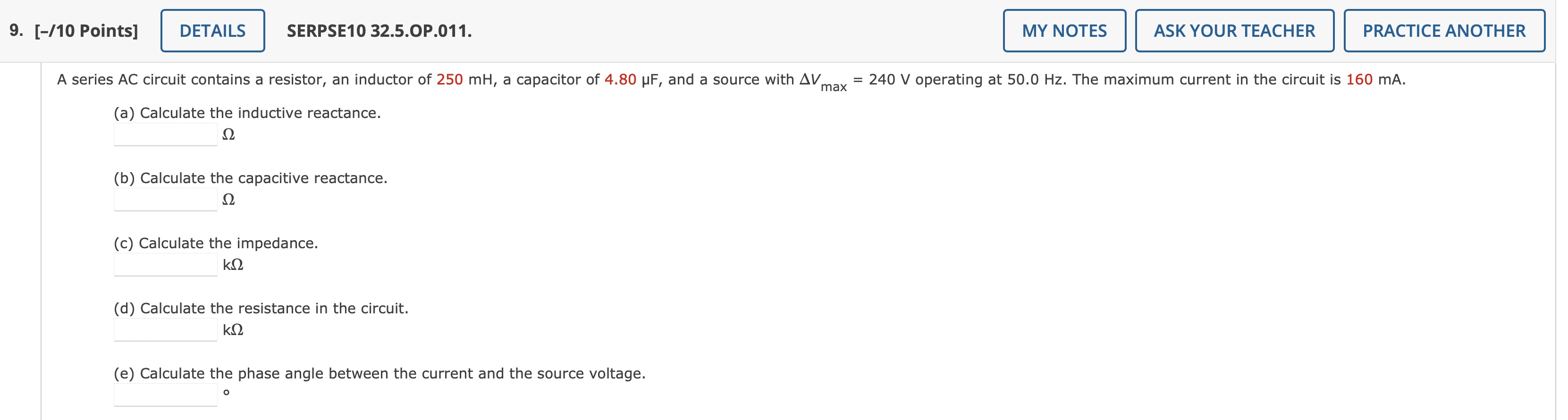 Solved A Calculate The Inductive Reactance Ω B