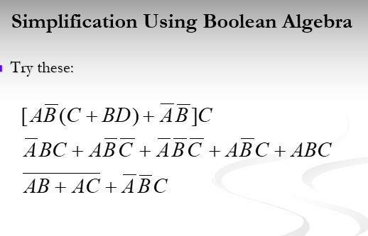 Solved Simplification Using Boolean Algebra Try these: [AB | Chegg.com