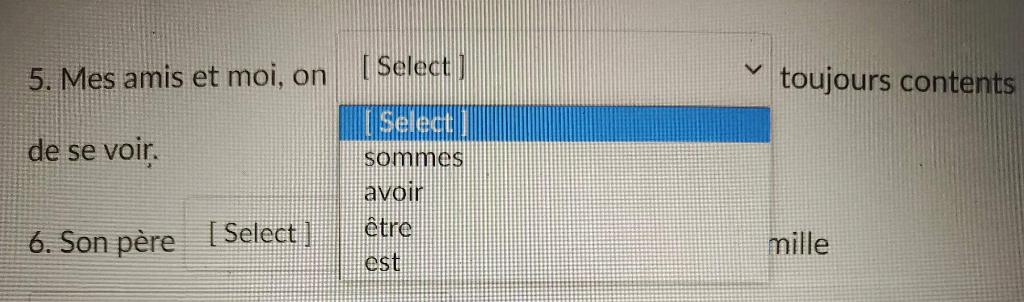 Solved 5. Mes amis et moi, on de se voir. 6. Son père | Chegg.com