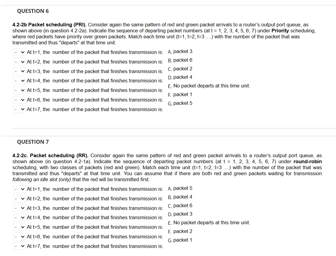 Solved 4 2 2b Packet Scheduling Pri Consider Again The