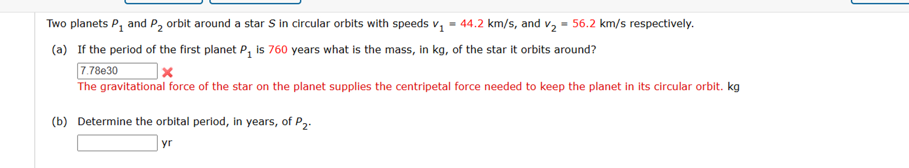 Solved Two planets P1 ﻿and P2 ﻿orbit around a star S ﻿in | Chegg.com