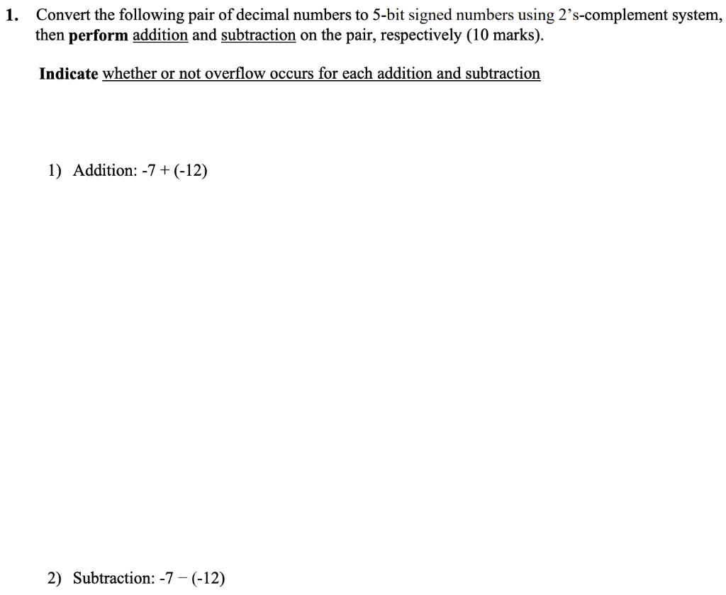 Convert the following pair of decimal numbers to | Chegg.com