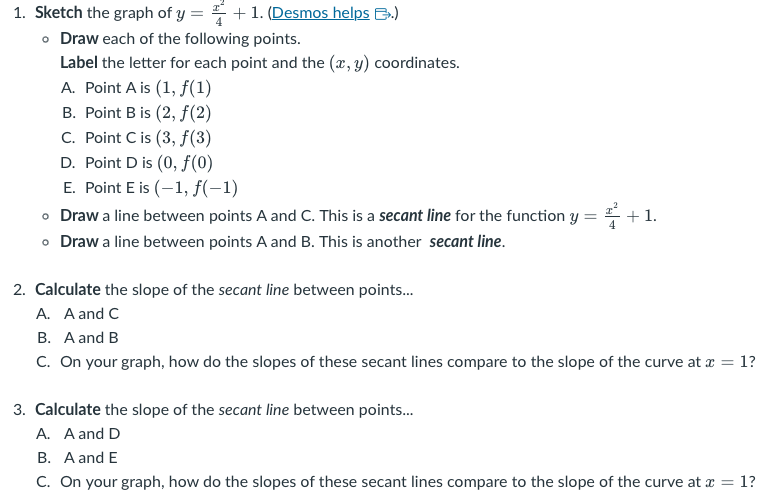 Solved 1. Sketch the graph of y=4x2+1. (Desmos helps Q.) - | Chegg.com