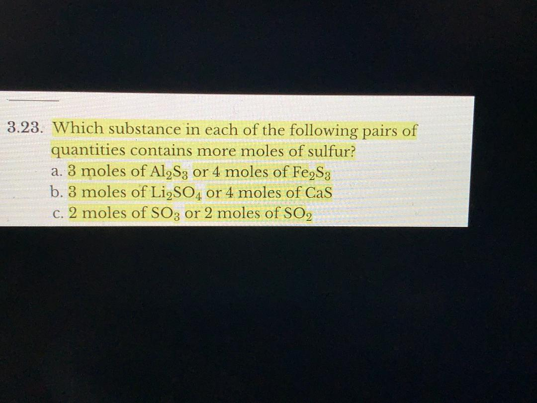 Solved 3.23. Which substance in each of the following pairs | Chegg.com