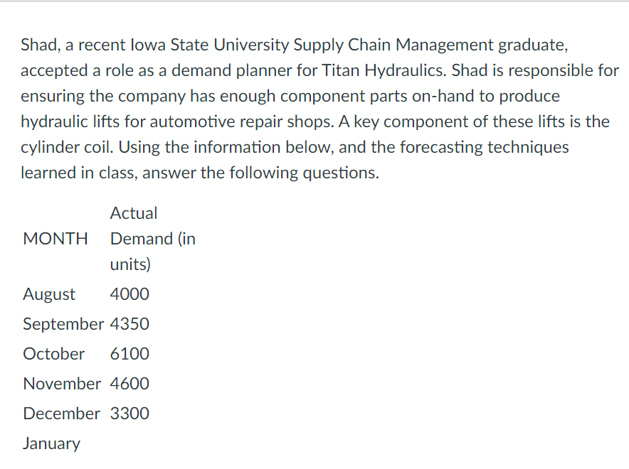 Solved Using Exponential Smoothing With A Smoothing Value Of