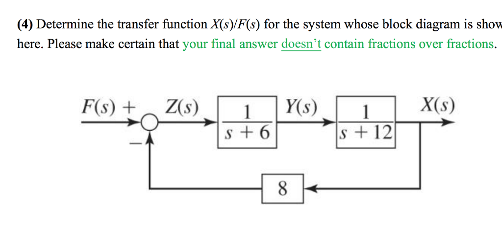 Solved (4) Determine the transfer function X(s)/F(s) for the | Chegg.com