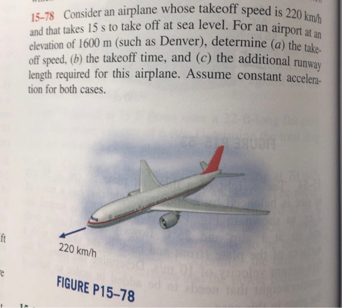 Solved speed is 220 kmh an airport at an 15-78 Consider an | Chegg.com