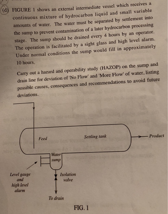 Solved (d) FIGURE 1 shows an external intermediate vessel | Chegg.com