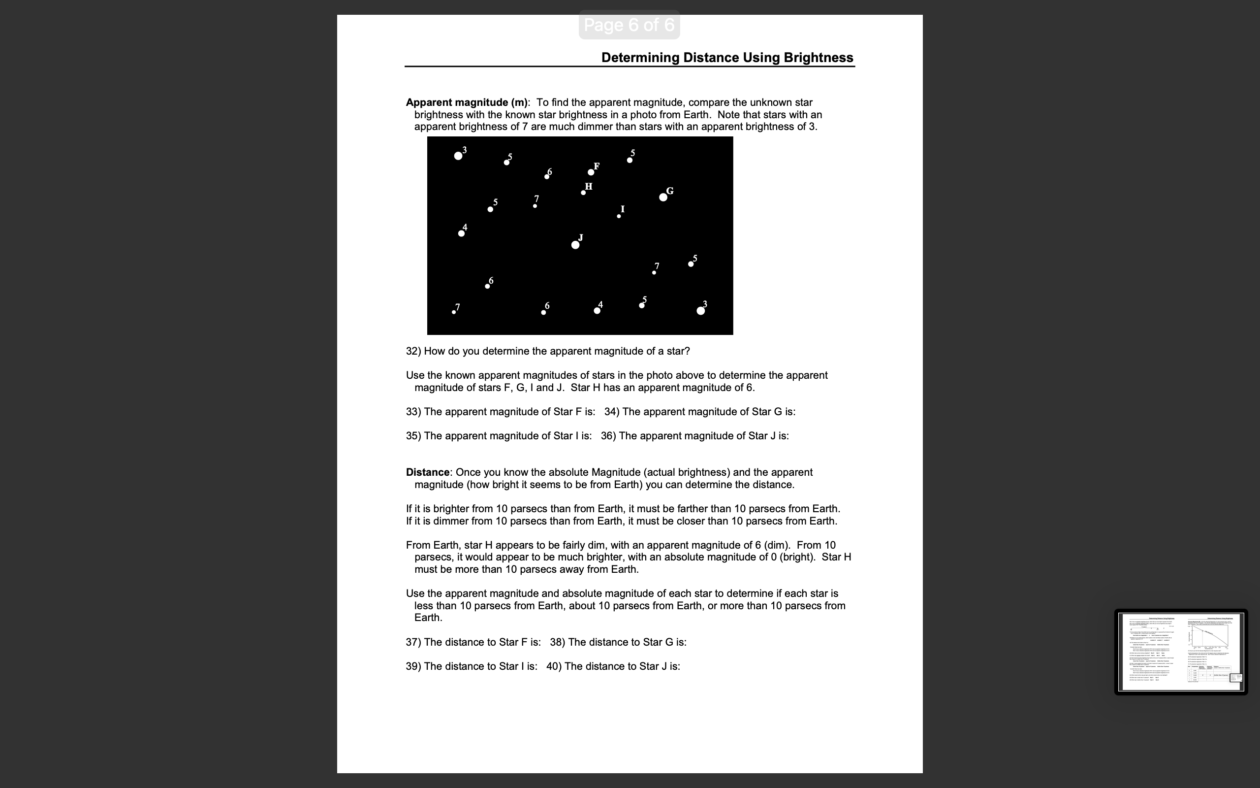 Solved Determining Distance Using Stellar Parallax Part 1