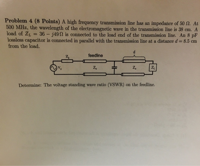 Solved Problem 4 (8 Points) A high frequency transmission | Chegg.com