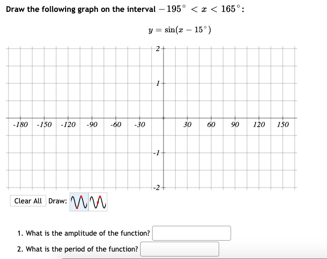 Solved Draw the following graph on the interval - 195°