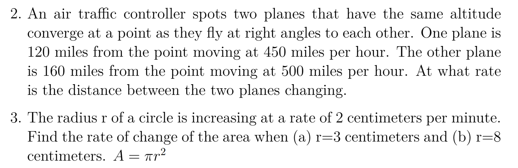 Solved 2. An air traffic controller spots two planes that | Chegg.com