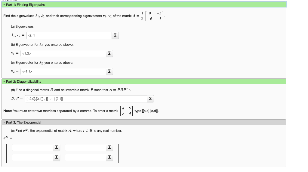 Solved Part 1: Finding Eigenpairs Find the eigenvalues 11, | Chegg.com