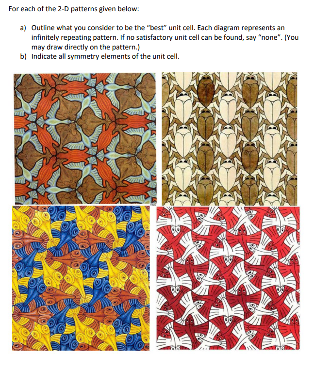 Solved For each of the 2-D patterns given below: a) Outline | Chegg.com