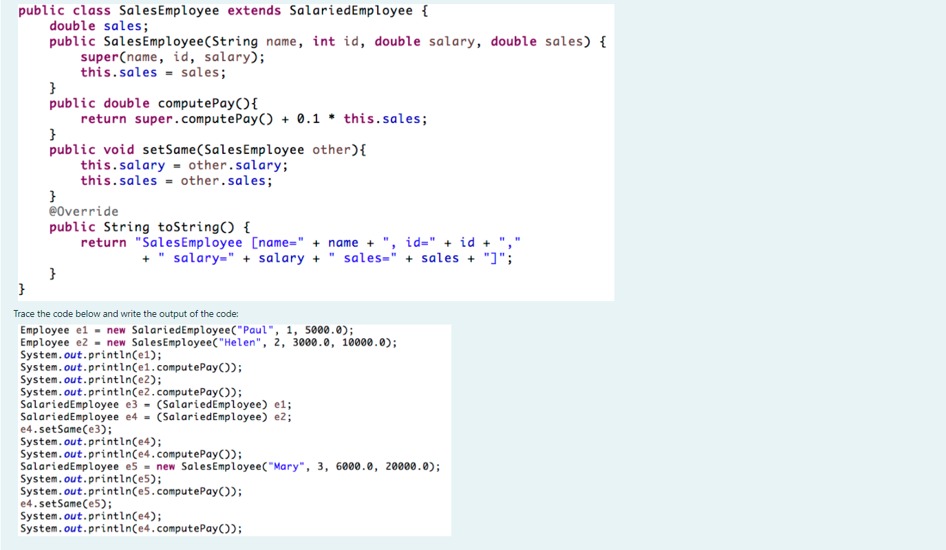 Solved Given the class hierarchy below: public abstract | Chegg.com
