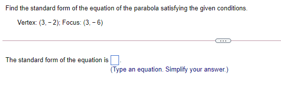 Solved Find the standard form of the equation of the | Chegg.com