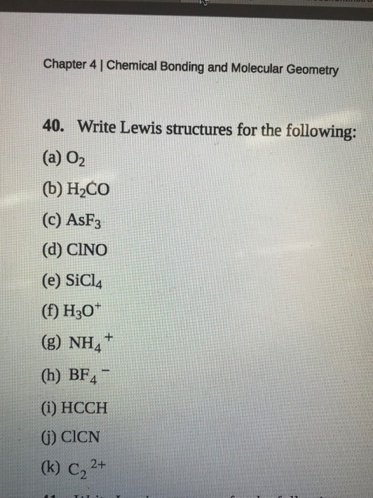 Solved Chapter 4 I Chemical Bonding And Molecular Geometry