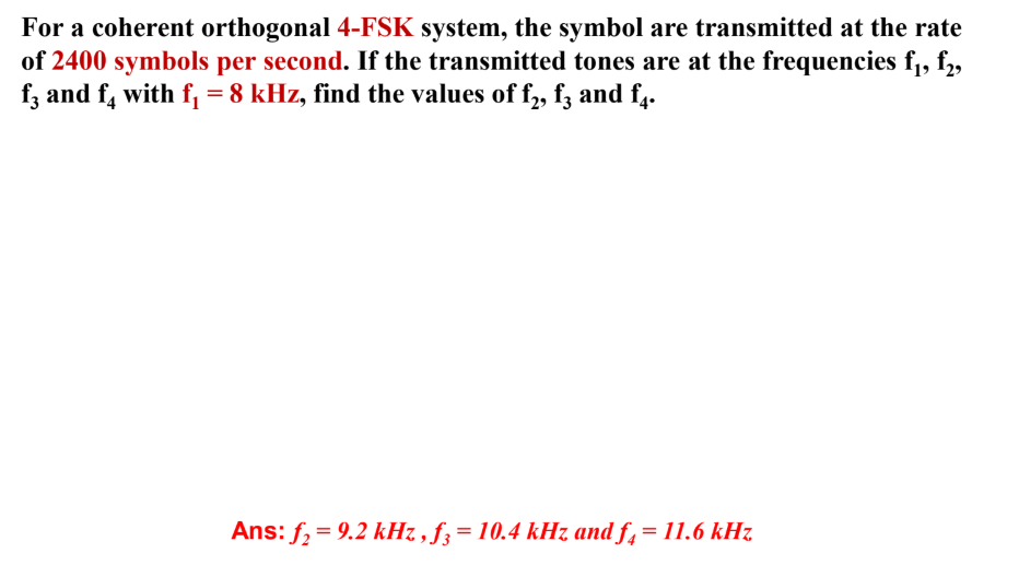 Solved For a coherent orthogonal 4-FSK ﻿system, the symbol | Chegg.com