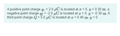 Solved A positive point charge q1=2.0μC is ﻿located | Chegg.com