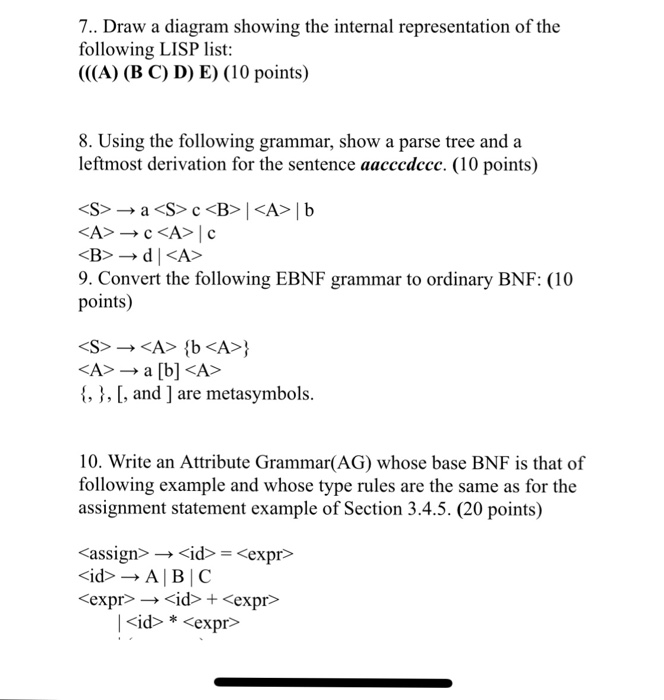 Solved 7.. Draw a diagram showing the internal | Chegg.com