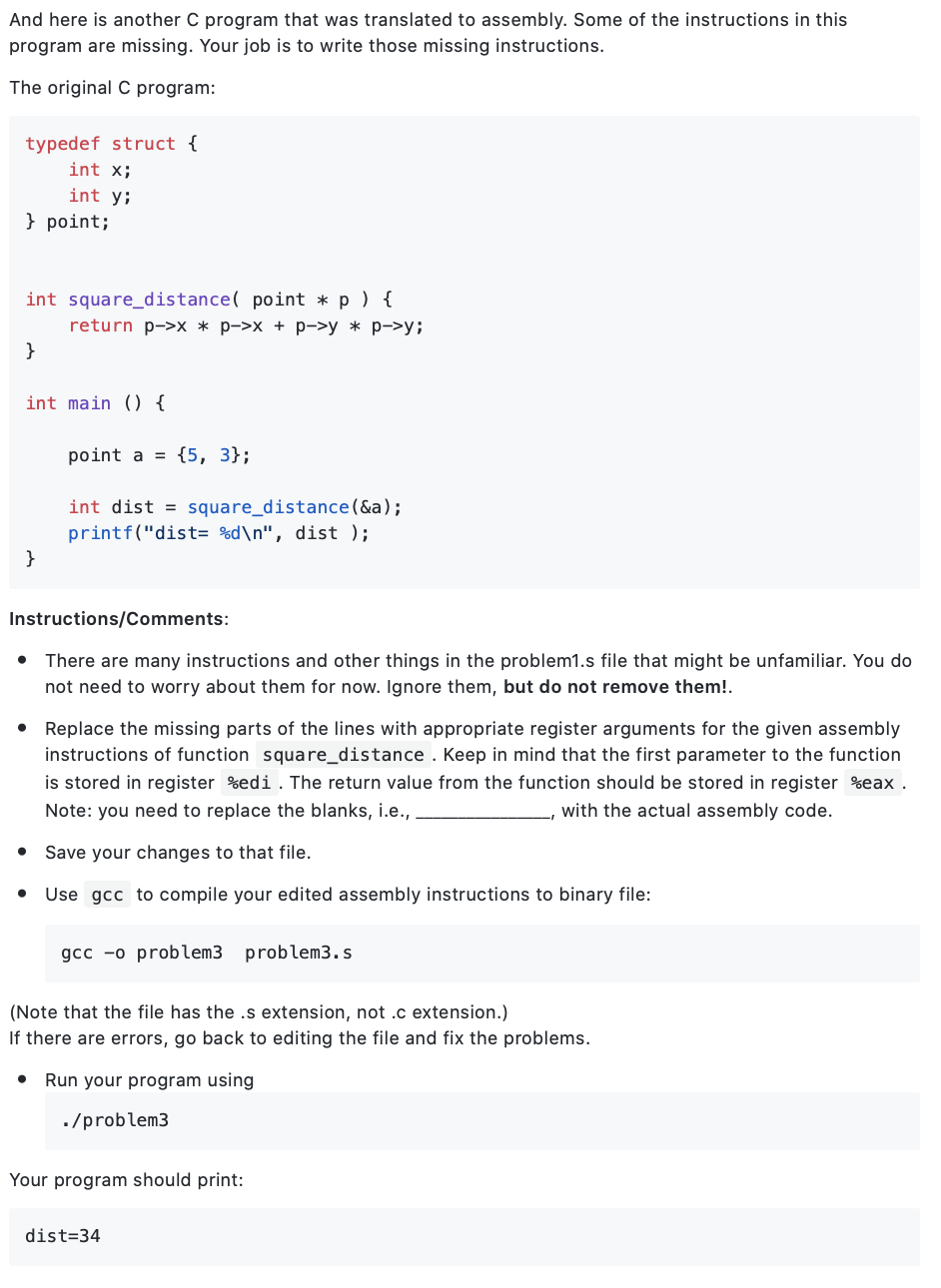 And here is another C program that was translated to | Chegg.com