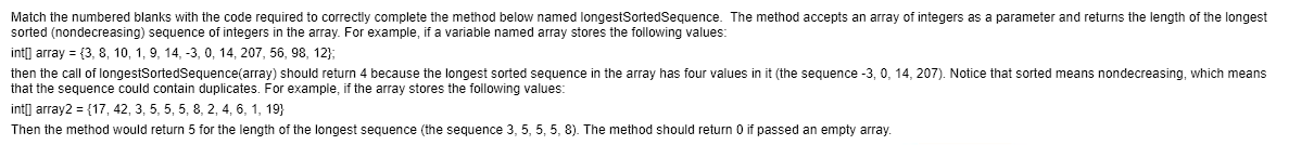 Solved sorted (nondecreasing) sequence of integers in the | Chegg.com