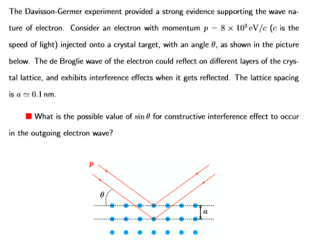 Solved The Davisson-Germer experiment provided a strong | Chegg.com