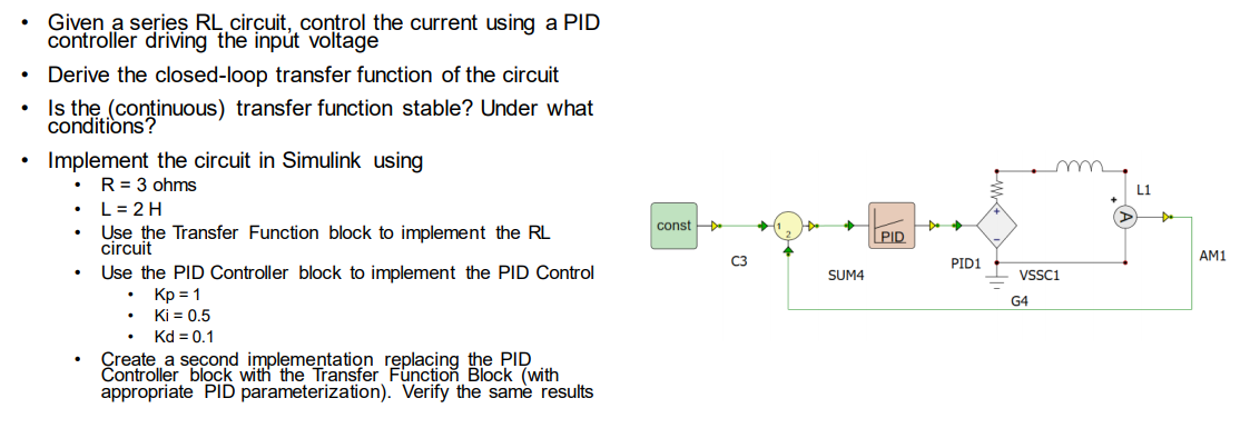 Given a series RL circuit, control the current using | Chegg.com