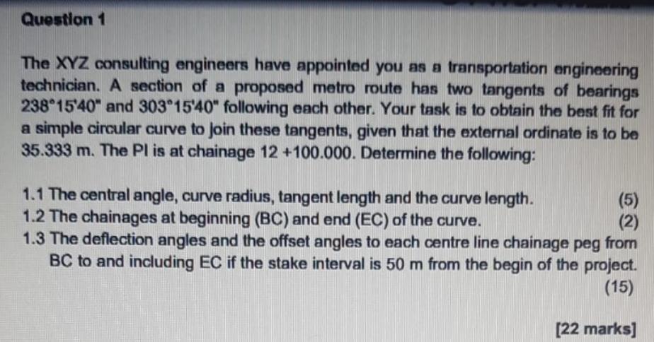 Solved Question 1 The XYZ consulting engineers have | Chegg.com