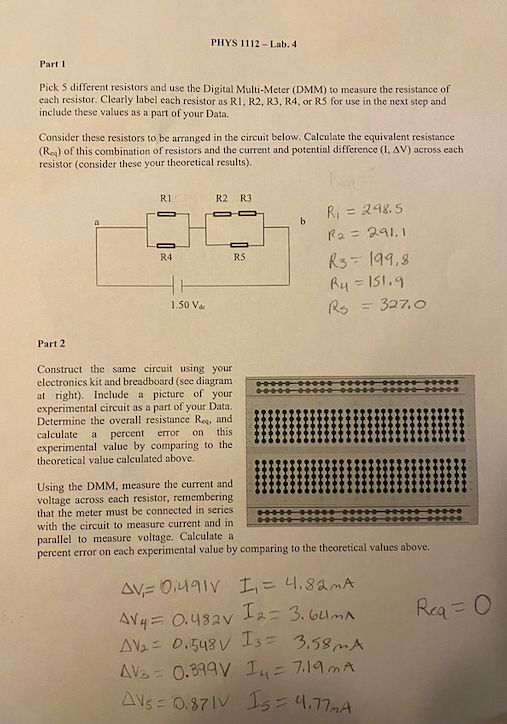 Solved The experimental values are listed below. Calculate | Chegg.com