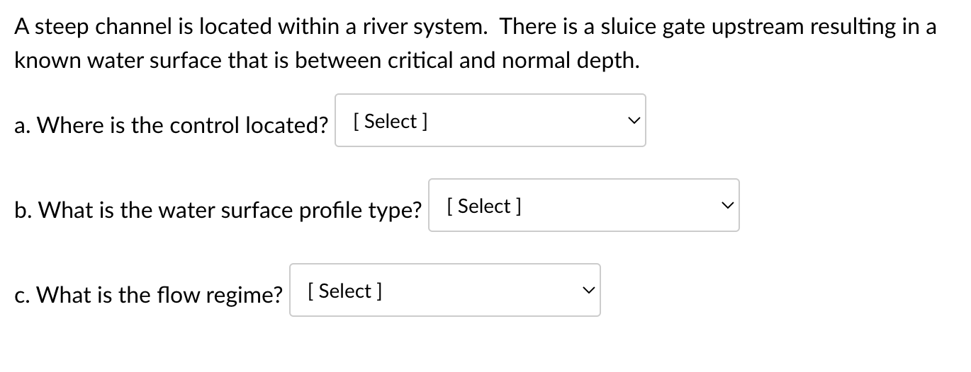 Solved A steep channel is located within a river system. | Chegg.com